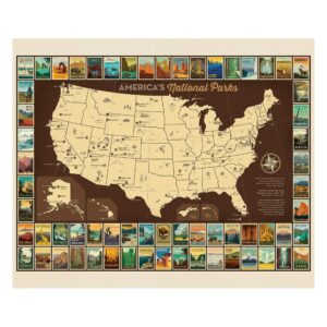 riley blake national parks poster panel map 36"x43",quilting fabric