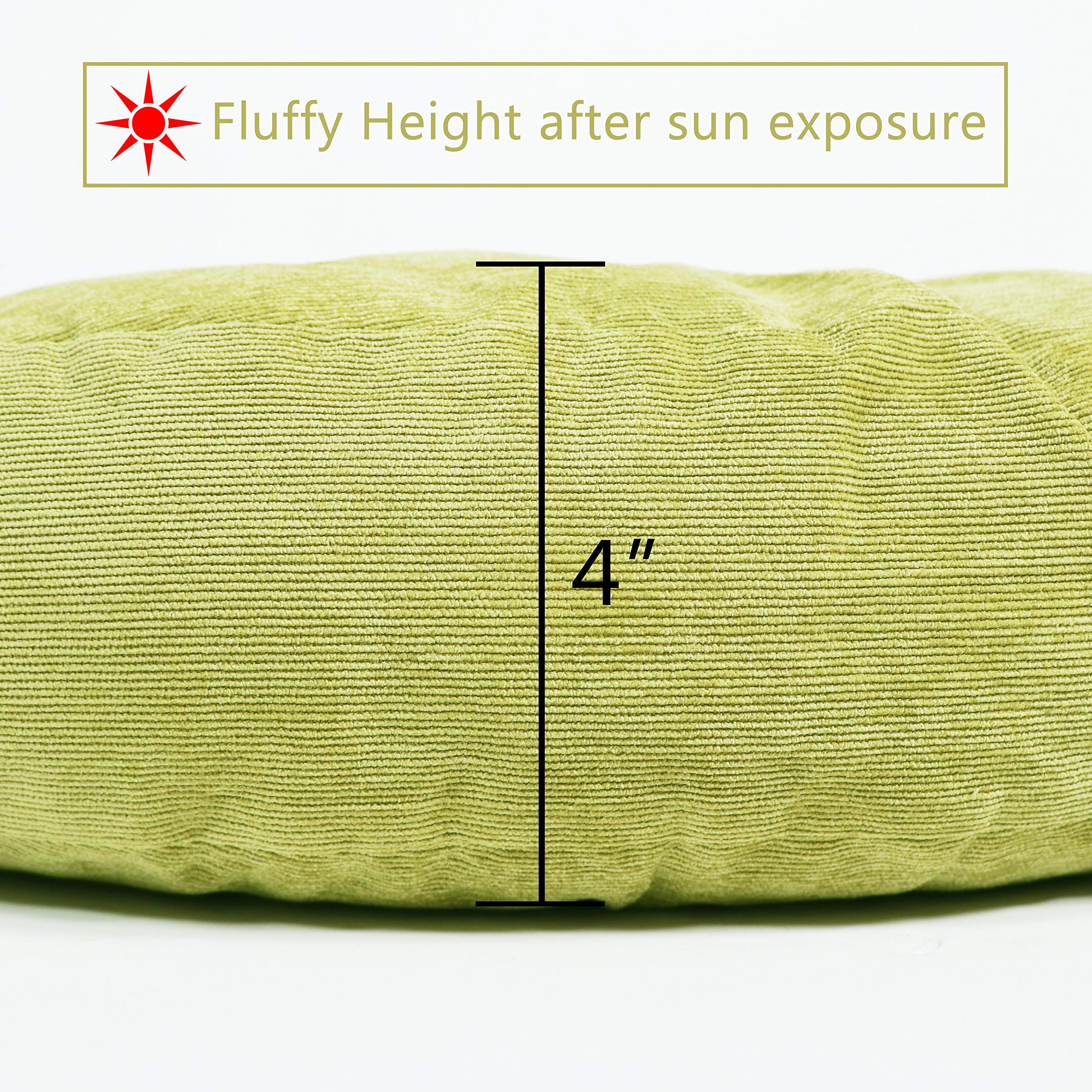 Tiita Round Chair Cushions 22"x22" Indoor/Outdoor Floor Pillows Cushion for Patio Furniture Seat Pads Meditation Pillow for Yoga Living Room Sofa Balcony Set of 2, Green