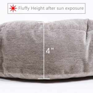 Tiita Patio Chair Cushions Round Seat Pillows Set of 2 Floor Pads 22" x 22" Throw Cushion for Indoor/Outdoor Furniture Sitting Living Room Garden, Grey