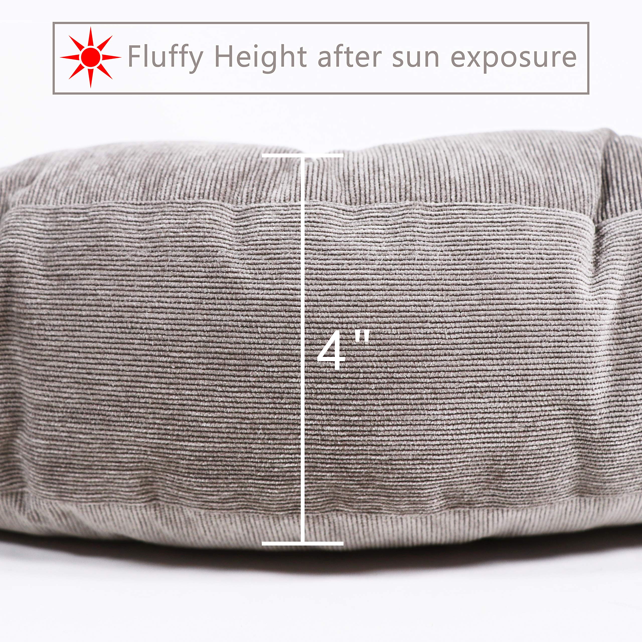 Tiita Patio Chair Cushions Round Seat Pillows Set of 2 Floor Pads 22" x 22" Throw Cushion for Indoor/Outdoor Furniture Sitting Living Room Garden, Grey