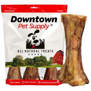 downtown pet supply - dog bones for aggressive chewers - natural beef bones for dogs - beef marrow, calcium, glucosamine & chondroitin for joint health - dog dental chew - craft cut shin bone - 1ct