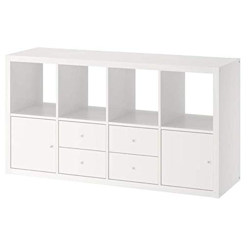 IKEA Kallax Shelf Unit with 4 Inserts White 30 3/8x57 7/8 592.783.07