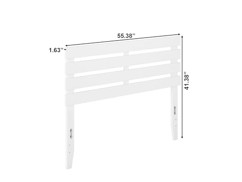 AFI Oxford Full Size Headboard with Attachable Charger in White