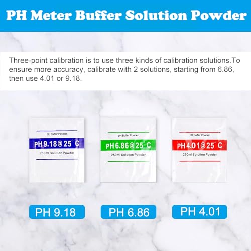 Nynelly 15 Pack pH Meter Buffer Solution Powder pH 6.86, 4.01, 9.18 for Precise Calibrate pH Meter, pH Calibration Powder Solution, pH Tester Calibration Powder Packets