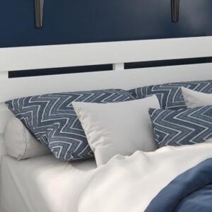 AFI Oxford Full Size Headboard with Attachable Charger in White