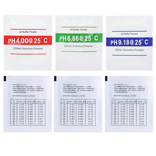 Nynelly 15 Pack pH Meter Buffer Solution Powder pH 6.86, 4.01, 9.18 for Precise Calibrate pH Meter, pH Calibration Powder Solution, pH Tester Calibration Powder Packets