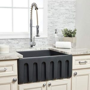 Vintage Tub & Bath 24 X 18 Plain Front Fireclay Reversible Apron Farmhouse Sink - Matte Dark Gray