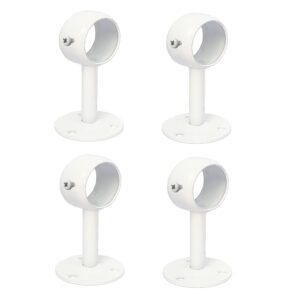 fytrondy white edition stainless steel wardrobe pipe, closet lever support rod holder socket bracket (1-1/4 inch 4 pack)