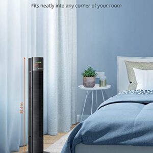 TAOTRONICS Tower Fan, 36" Oscillating Tower Fan with Remote, 9 Modes, Large LED Display, 12-Hour Timer, Space-Saving, Portable Floor Bladeless Fan for Bedroom Living Rooms Office, Black (TT-TF002)