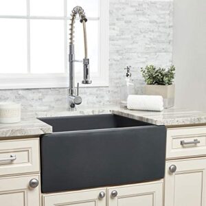 Vintage Tub & Bath 24 X 18 Plain Front Fireclay Reversible Apron Farmhouse Sink - Matte Dark Gray