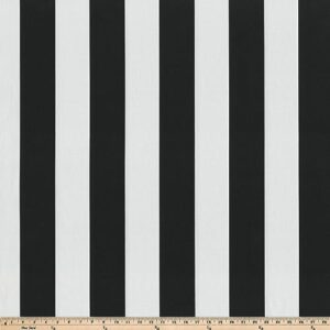 Pillow Perfect Stripe Indoor/Outdoor Split Back Chaise Lounge Cushion with Ties, Plush Fiber Fill, Weather, and Fade Resistant, 72.5" x 21", Black/White Cabana Stripe, 1 Count