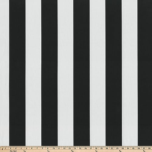 Pillow Perfect Stripe Indoor/Outdoor Solid Back Chaise Lounge Cushion with Ties, Plush Fiber Fill, Weather, and Fade Resistant, 80" x 23", Black/White Cabana Stripe, 1 Count