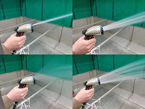 Wasser Vela Garden Heavy Duty Metal 10-pattern Water Spray Pistol Hose Nozzle, Front Trigger, Soft Grip