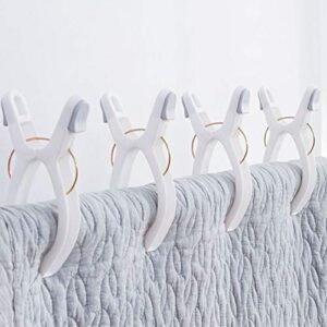 Foshine 8 Pack Beach Towel Clips for Beach Chairs White Jumbo Size Towel Clamps Lounge Pool Chairs Plastic Clothes Pegs Hanging Clip Clamps Large for Cruise Vacation