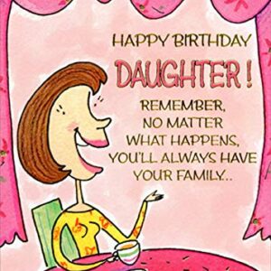 Designer Greetings Woman at Table Holding Coffee Cup Funny/Humorous Birthday Card for Daughter