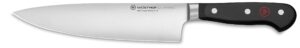 wusthof 1040130120 classic chef’s knife, 8-inch demi-bolster, black