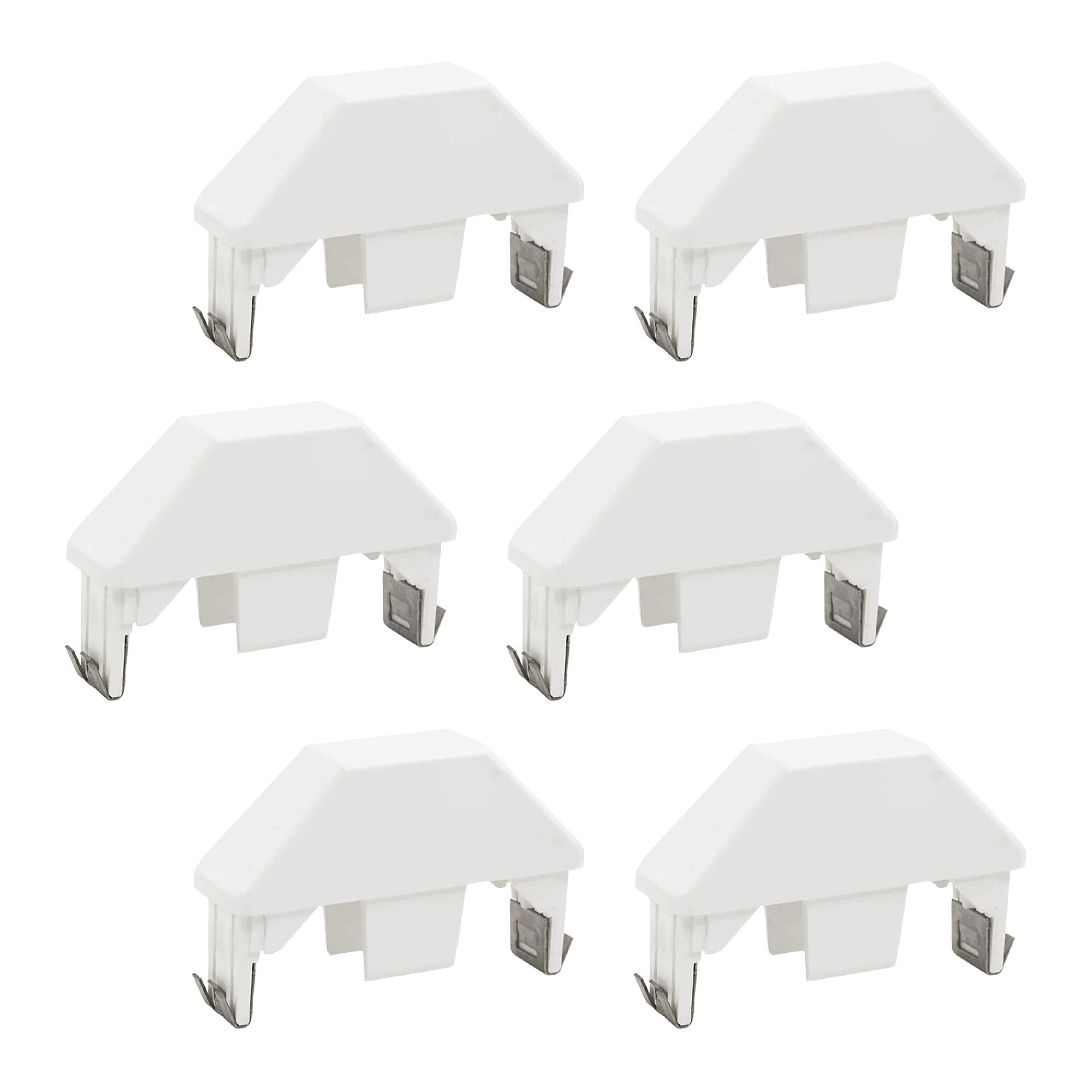 White 7/8 Inch x 3 Inch Vinyl Dog-Ear Picket Fence Caps (6 Pack)