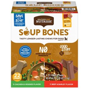 rachael ray nutrish soup bones long lasting dog chews variety pack, 22 count (pack of 1)