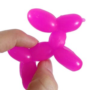 12 Mini Balloon Dog Stretchy Toy - Cute Squishy Sensory Fidget Toy - Party Favors & Prizes (1 Dozen)