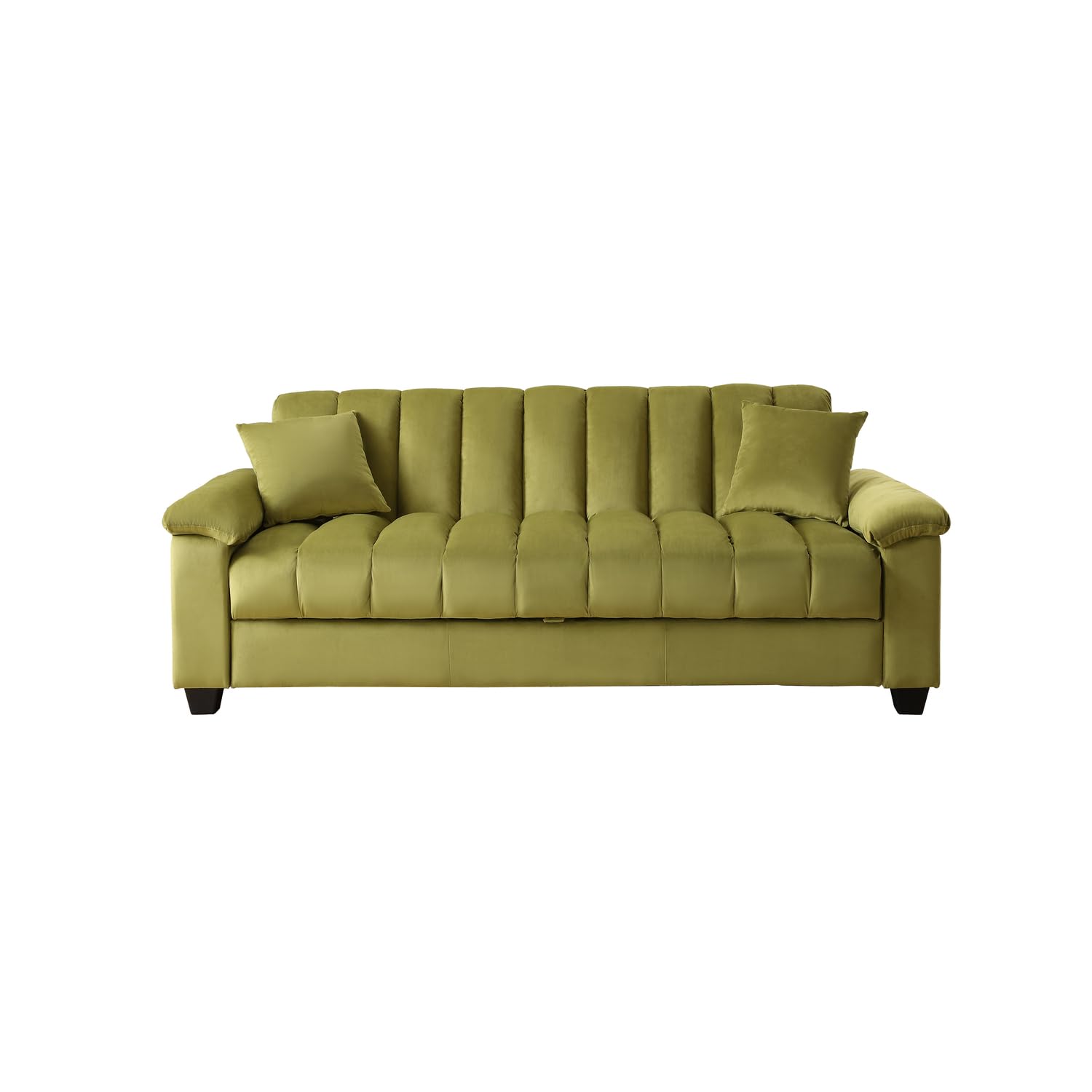 Legend Furniture Convertible Comfortable Sleeper Velvet Sofa Couch with Storage for for Living Room Bedroom Sofabed, 83'', Green