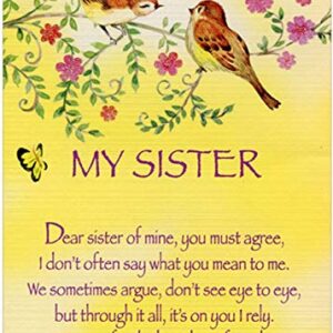 Designer Greetings Two Birds on Branch Yellow Background Die Cut Z-Fold Birthday Card for Sister