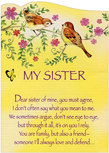 Designer Greetings Two Birds on Branch Yellow Background Die Cut Z-Fold Birthday Card for Sister