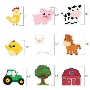 WERNNSAI 27PCS Farm Party Centerpieces Sticks - Farm Birthday Party Favors Decorations DIY Farm Animals Tractor Party Supplies Table Toppers Barnyard Cutouts Farm Theme Birthday Party Decors