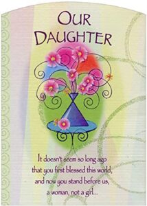 designer greetings purple hourglass vase on blue table die cut z-fold birthday card for our daughter