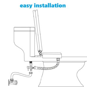 Fat-Cattie Brass Bidet T Adapter with Shut-Off Valve,3 Way 7/8" x 7/8" x G1/2（20mm）,Metal T Valve for Bidet(Bidet T-Valve Adapter)