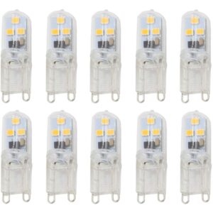 K JINGKELAI G9 LED Light Bulb Dimmable 1W(10W Halogen Equivalent) Warm White 3000K LED Corn Lights for Home Lighting Chandelier Wall Sconces,6LED 2835SMD,10 Pack