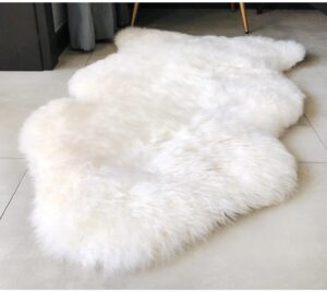 asuprui genuine sheepskin rug bedroom fluffy rug natural fur rug nursery rug 2x3 feet ivory animal rugs bear skin rugs for living room bedroom sofa chair