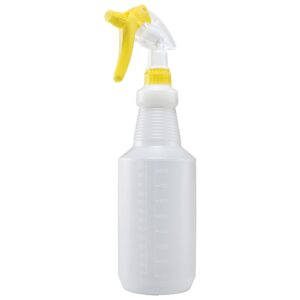 winco 28 ounce professional spray bottle with adjustable nozzle, yellow