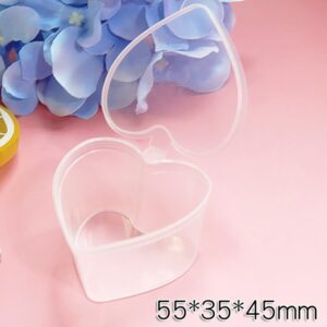 Milisten Clear Heart Box 50pcs Mini Clear Plastic Beads Storage Containers Box Heart Shape with Lids for Beads Glitter Coins Small Items and Other Craft Projects Box Heart Shape