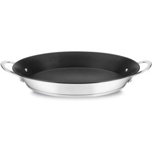 magefesa prisma – 13.4 inches paella pan, made of 18/10 stainless steel, triple layer non-stick, for all types of kitchens, induction, dishwasher and oven safe up to 392ºf