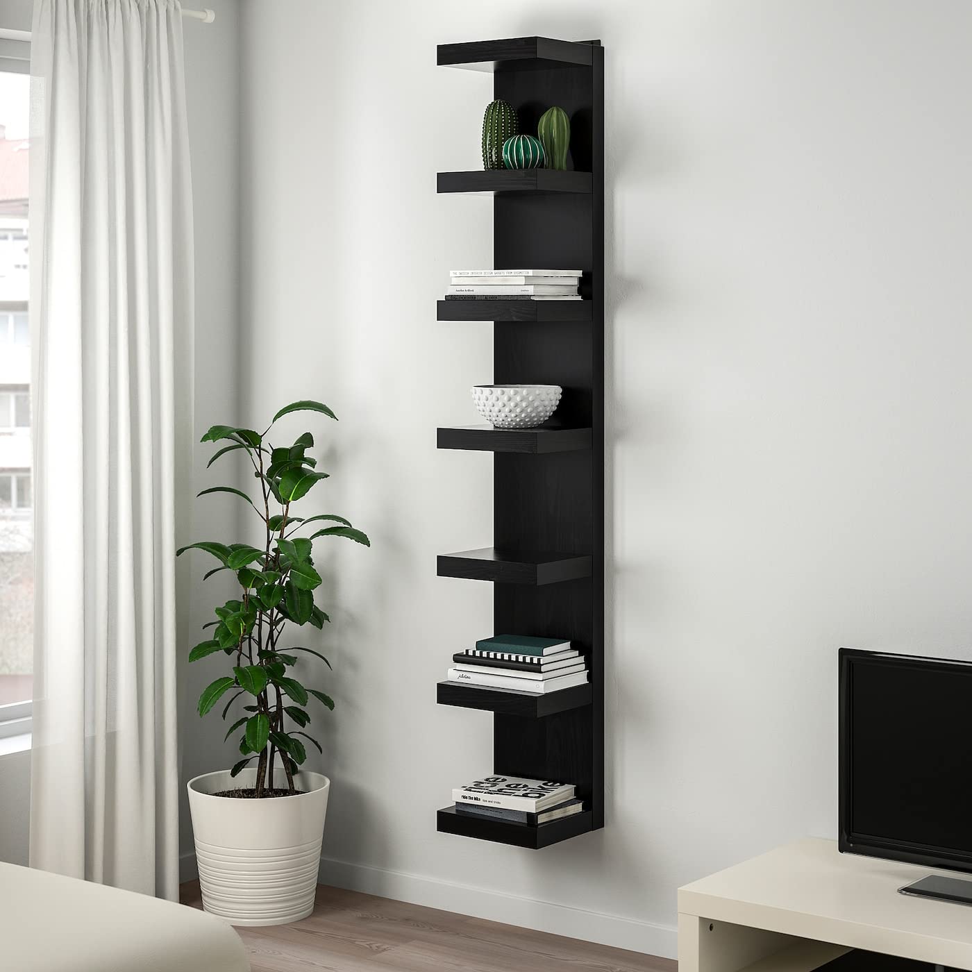 IKEA Lack Wall Shelf Unit Black-Brown 11 3/4x74 3/4 804.305.91