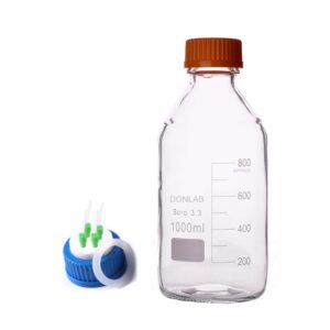 donlab mbq-20l4 borosilicate glass 20000ml/20l round media storage bottle reagent bottle with screw 4-hole mobile phase cap gl45