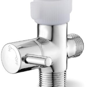 Fat-Cattie Brass Bidet T Adapter with Shut-Off Valve,3 Way 7/8" x 7/8" x G1/2（20mm）,Metal T Valve for Bidet(Bidet T-Valve Adapter)