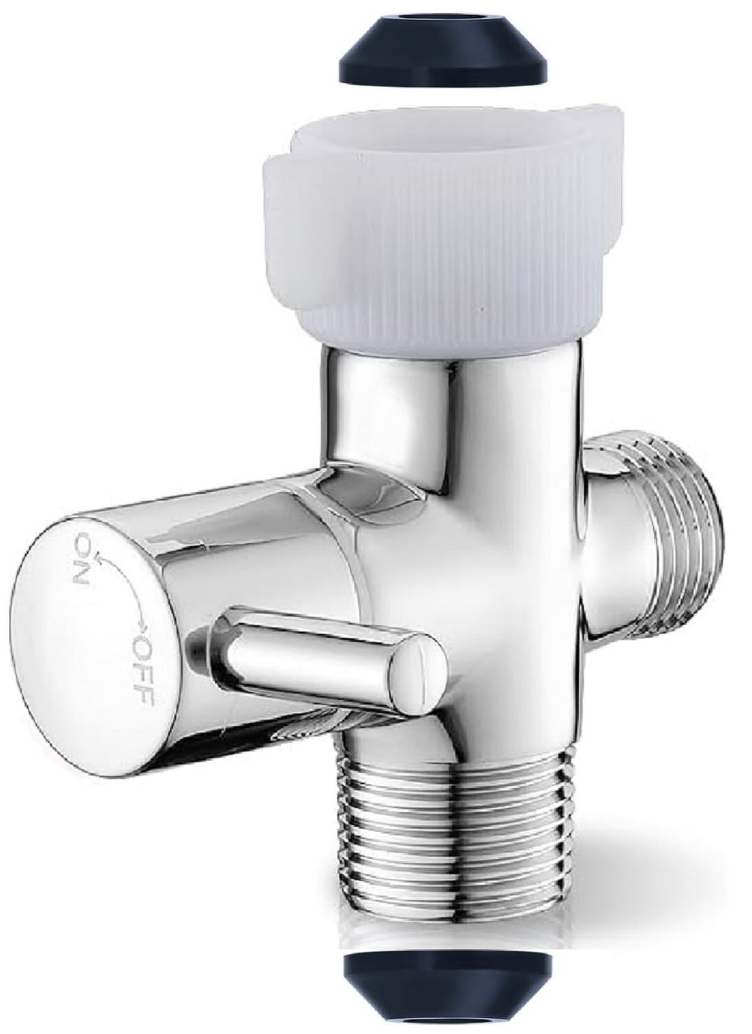 Fat-Cattie Brass Bidet T Adapter with Shut-Off Valve,3 Way 7/8" x 7/8" x G1/2（20mm）,Metal T Valve for Bidet(Bidet T-Valve Adapter)