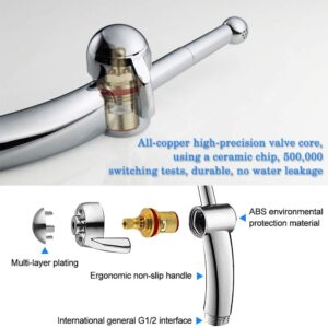 Handheld Bidet Toilet Sprayer Set with Dual Mode Spray Head (Jet/Soft) Premium Brushed Stainless Steel Sprayer for Bidet Attachment, Baby Cloth Diaper Sprayer Set, Bathroom Toilet Clean (Single Mode)