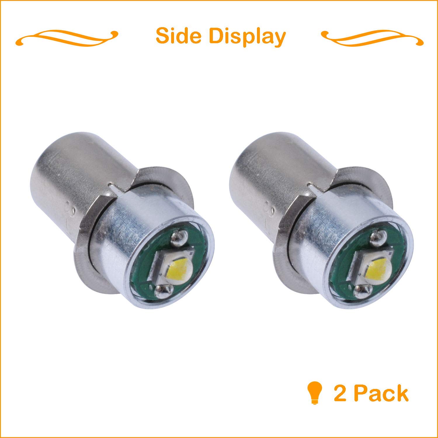 Podoy 3w 18v LED Upgrade Bulb for Compatible with Ryobi P704, P703, P700 Replace 780287001 Flashlight Bulb with White Light (2 Pack)