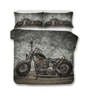 3d bedding set 3d printed motorcycle duvet cover sheets home textiles for adults bedclothes with pillowca full king quilt cover (us queen)