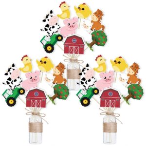 wernnsai 27pcs farm party centerpieces sticks - farm birthday party favors decorations diy farm animals tractor party supplies table toppers barnyard cutouts farm theme birthday party decors