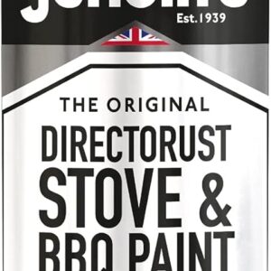 JENOLITE Directorust BBQ & Stove Aerosol Paint | BLACK | Very High Temperature Resistant Up to 1200°F (650°C) | BBQs, Stoves, Chimineas, Automotive, Fire Screens & Surrounds | 13.5 Ounces (400ml)