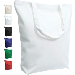 topdesign 2 | 6 | 12 pack super strong large 17.5"x16.5"x5" 10oz cotton canvas tote bag, reusable grocery shopping bags, blank white bags for crafts, diy your creative designs (pack of 2)