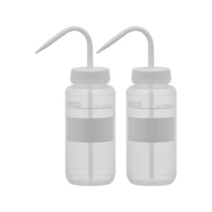 eisco 2pk chemical wash bottle, no label, 500ml - wide mouth, self venting, low density polyethylene - performance plastics labs