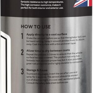 JENOLITE Directorust BBQ & Stove Aerosol Paint | BLACK | Very High Temperature Resistant Up to 1200°F (650°C) | BBQs, Stoves, Chimineas, Automotive, Fire Screens & Surrounds | 13.5 Ounces (400ml)