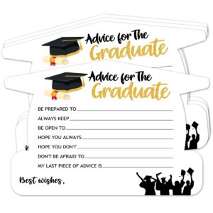 2024 graduation advice cards for the graduate - graduation party games ideas activities supplies - grad celebration - for graduate decorations favor, high school and college(shaped)(30 pack)