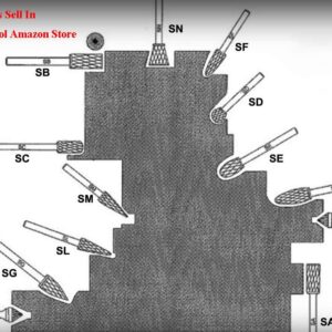 SD-3 Tungsten Carbide Burr Rotary File Ball Shape Double Cut for Die Grinder Drill Bits 1/4'' Inch Diameter of Shank and 3/8'' Inch Diameter of Cutter 15/47'' Inch Cutter Length