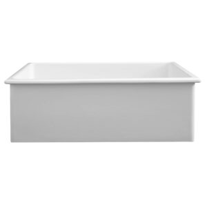 ZLINE 30" Rome Dual Mount Single Bowl Fireclay Kitchen Sink with Bottom Grid in White Gloss (FRC5124-WH-30)