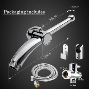 Handheld Bidet Toilet Sprayer Set with Dual Mode Spray Head (Jet/Soft) Premium Brushed Stainless Steel Sprayer for Bidet Attachment, Baby Cloth Diaper Sprayer Set, Bathroom Toilet Clean (Single Mode)